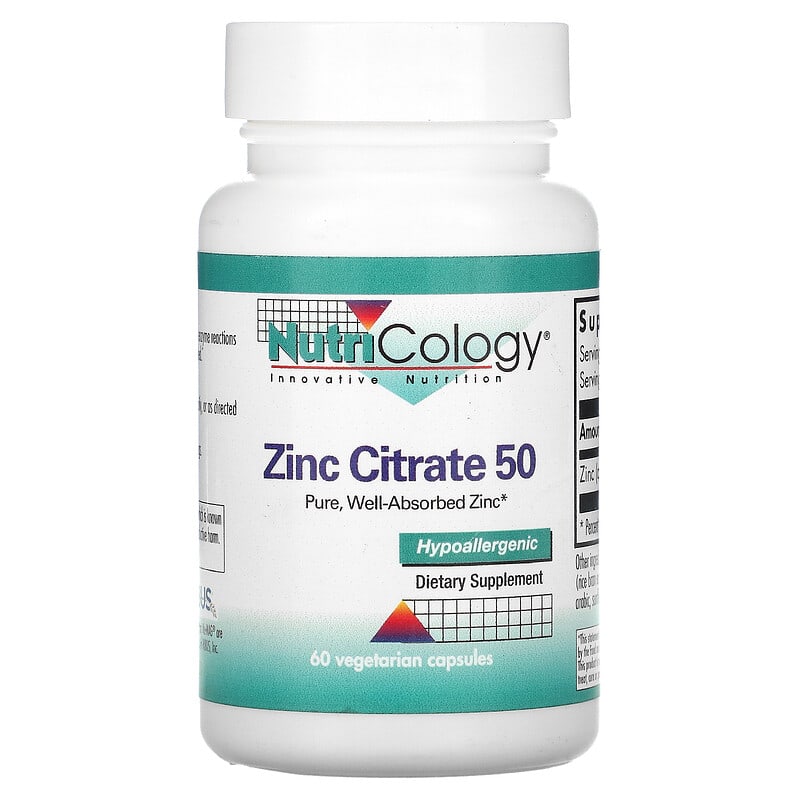 Nutricology Zinc Citrate 50 Pure, Well-Absorbed Zinc – nutrabin